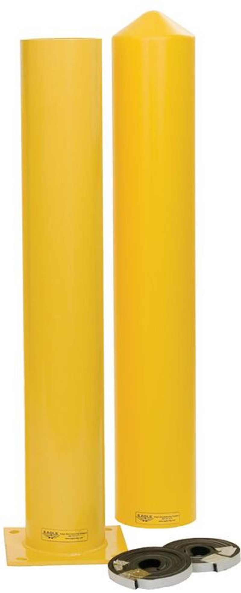 Yellow 4" Bollard Post, 5" x 42" Cover, Install Kit | 1744PS | Checkers ...