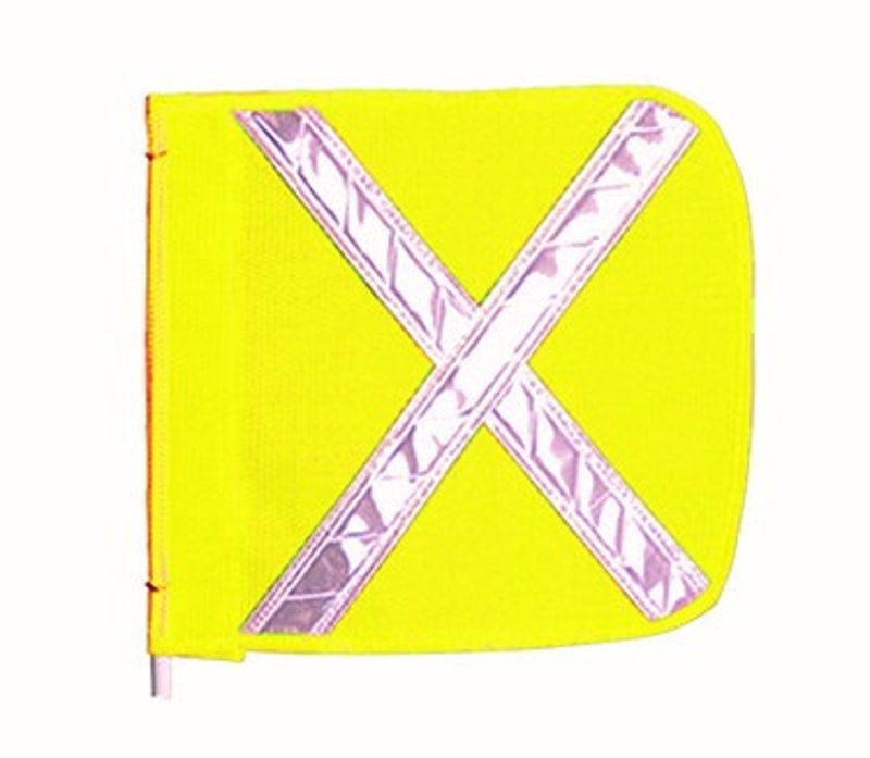 16" Yellow Replacement Flag for Warning Whips, with White Reflective X ...