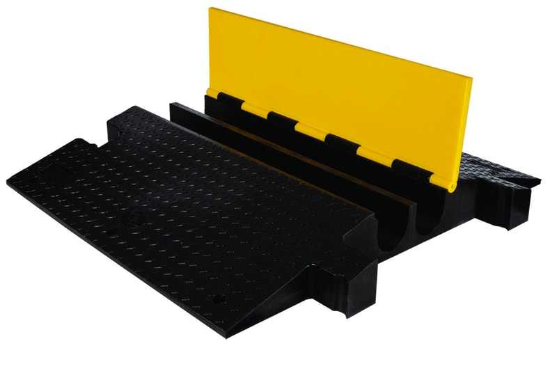2-Channel Cable Protector, 3.75" Dia Lines, Extreme Heavy-Duty | Yellow ...